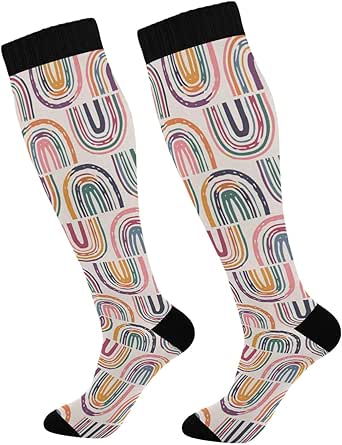Amazon.com: JUNZAN Colorful Rainbows Compression Socks for Women Men ...