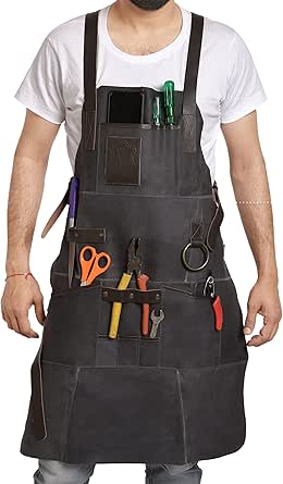 Amazon.com: SLEEP TED Leather Apron Genuine Pure Leather Tool Work BBQ ...