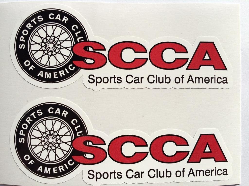 Amazon.com - 2 SCCA Sports Car Club of America with Tire Die Cut Decals