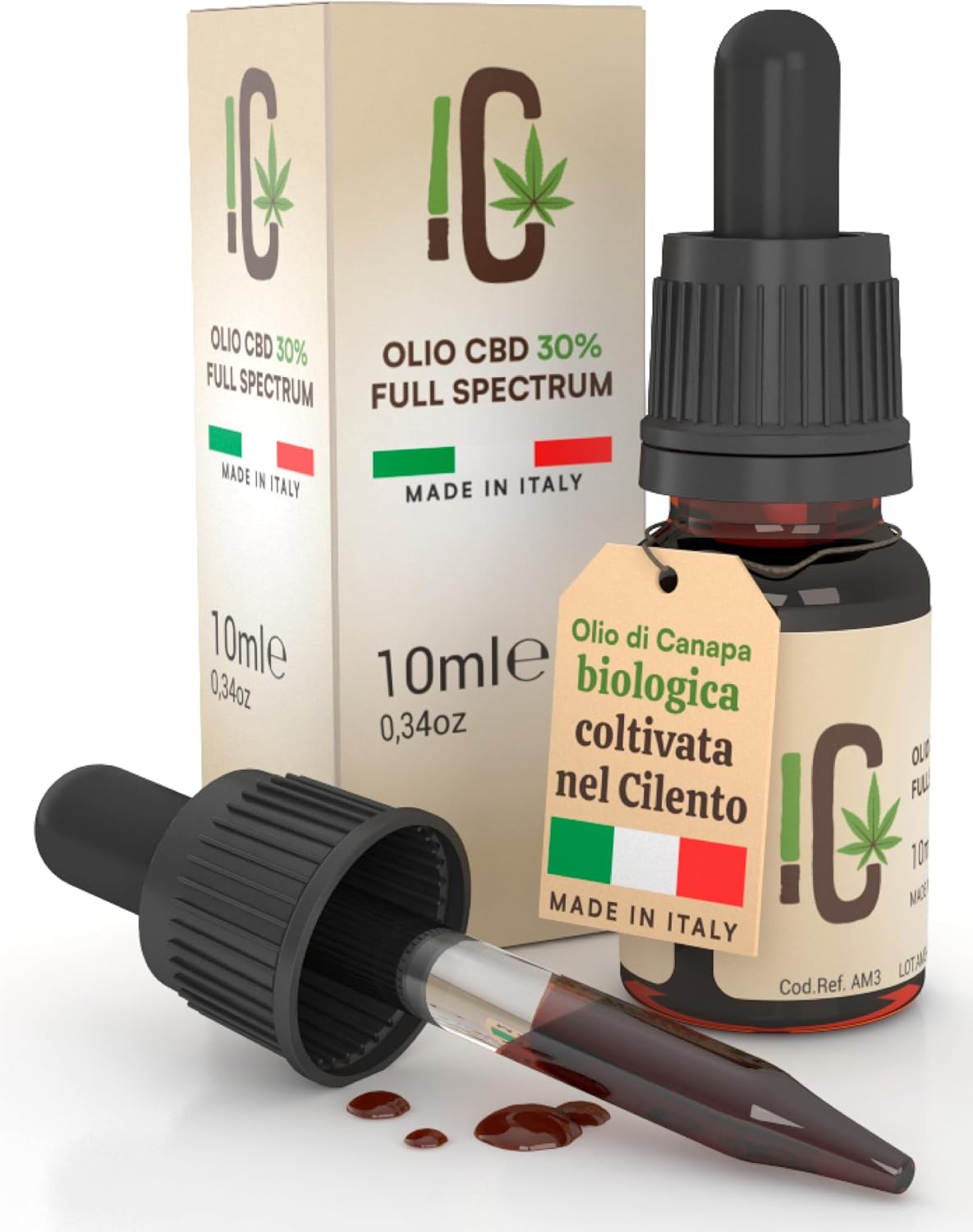 Olio CBD al 30% - Estratto di Canapa Naturale ad Ampio Spettro - 10ml ...