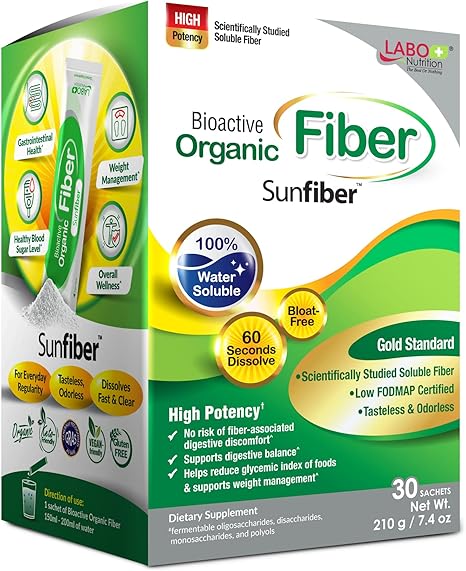 Amazon.com: LABO Nutrition Bioactive Organic Fiber, Sunfiber Soluble ...
