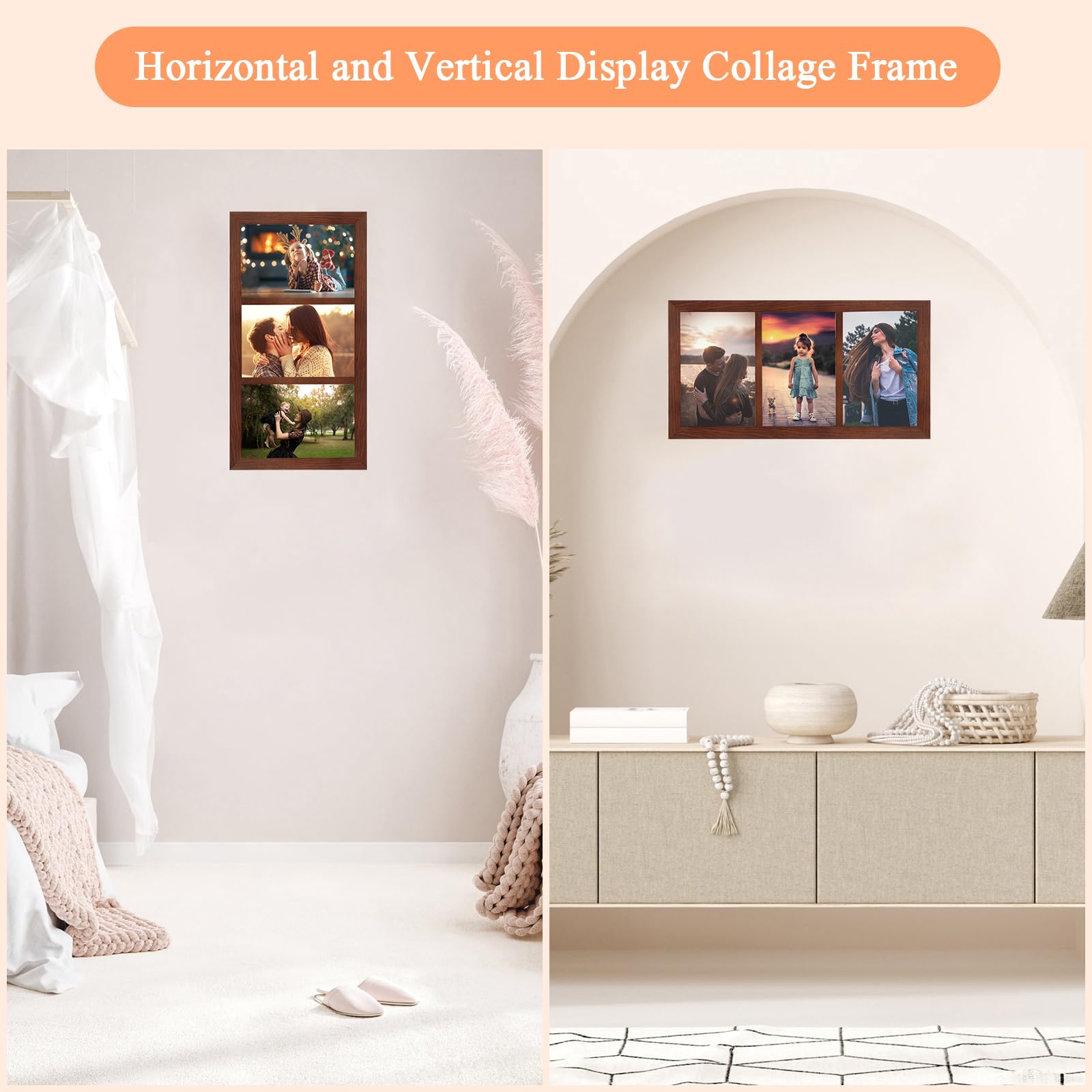 Snapklik.com : MOUDAMION 4x6 Oak Wood Picture Frames Collage Wall Decor ...