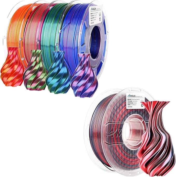 Amazon.com: AMOLEN 3D Printer Gradient Filament Bundle, PLA Filament 1 ...