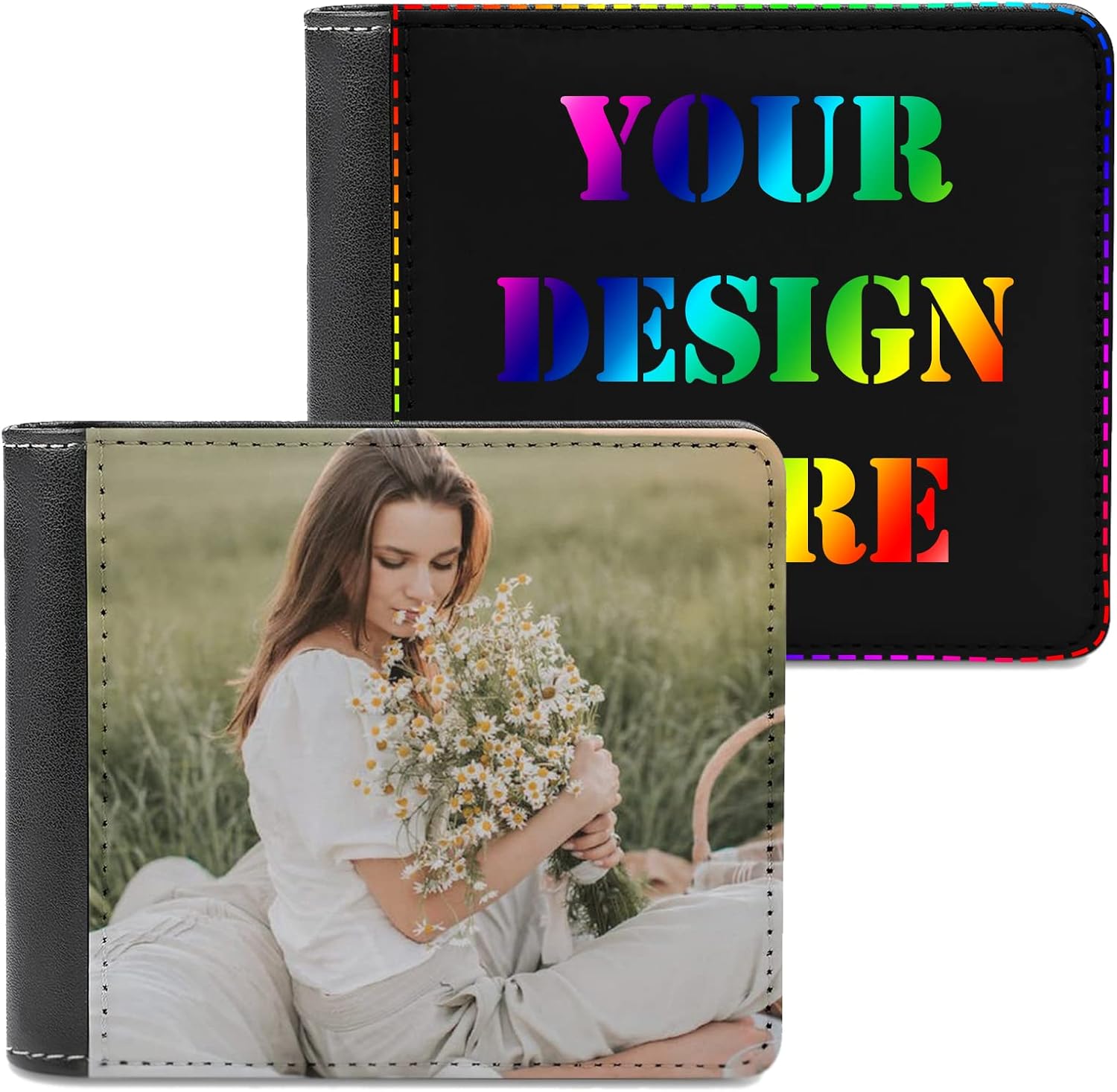 Amazon.com: Personalized Leather Photos Wallet Custom Wallets for Men ...