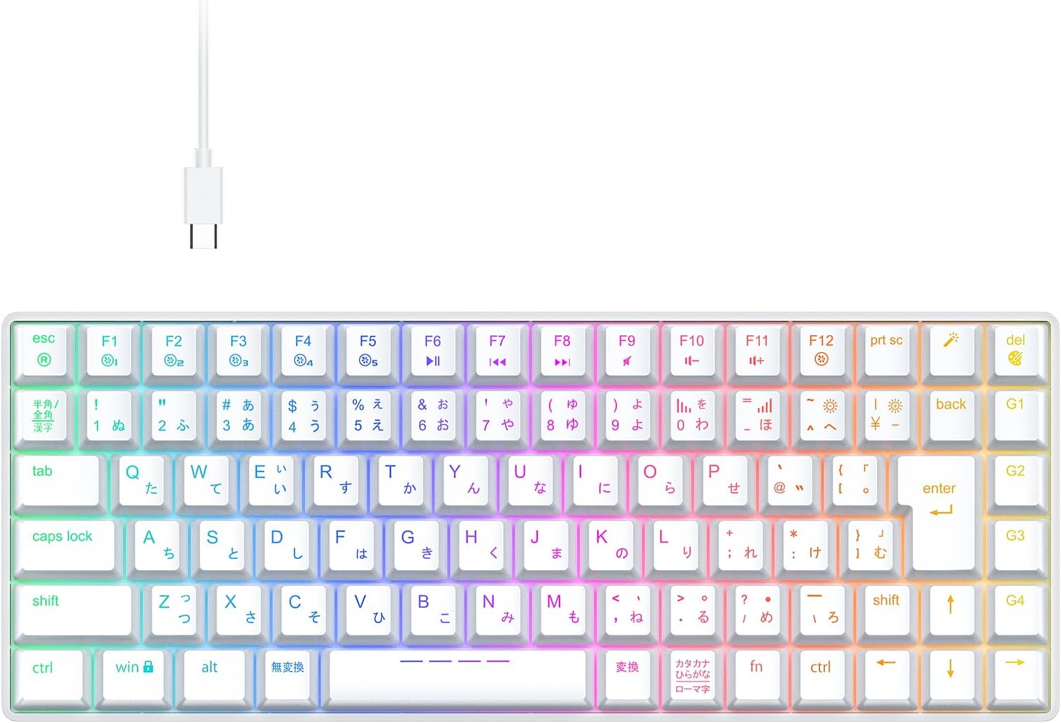 Amazon | iClever ゲーミングキーボード テンキーレス 赤軸 メカニカル キーボード 日本語配列 88キー 75%サイズ RGB ...