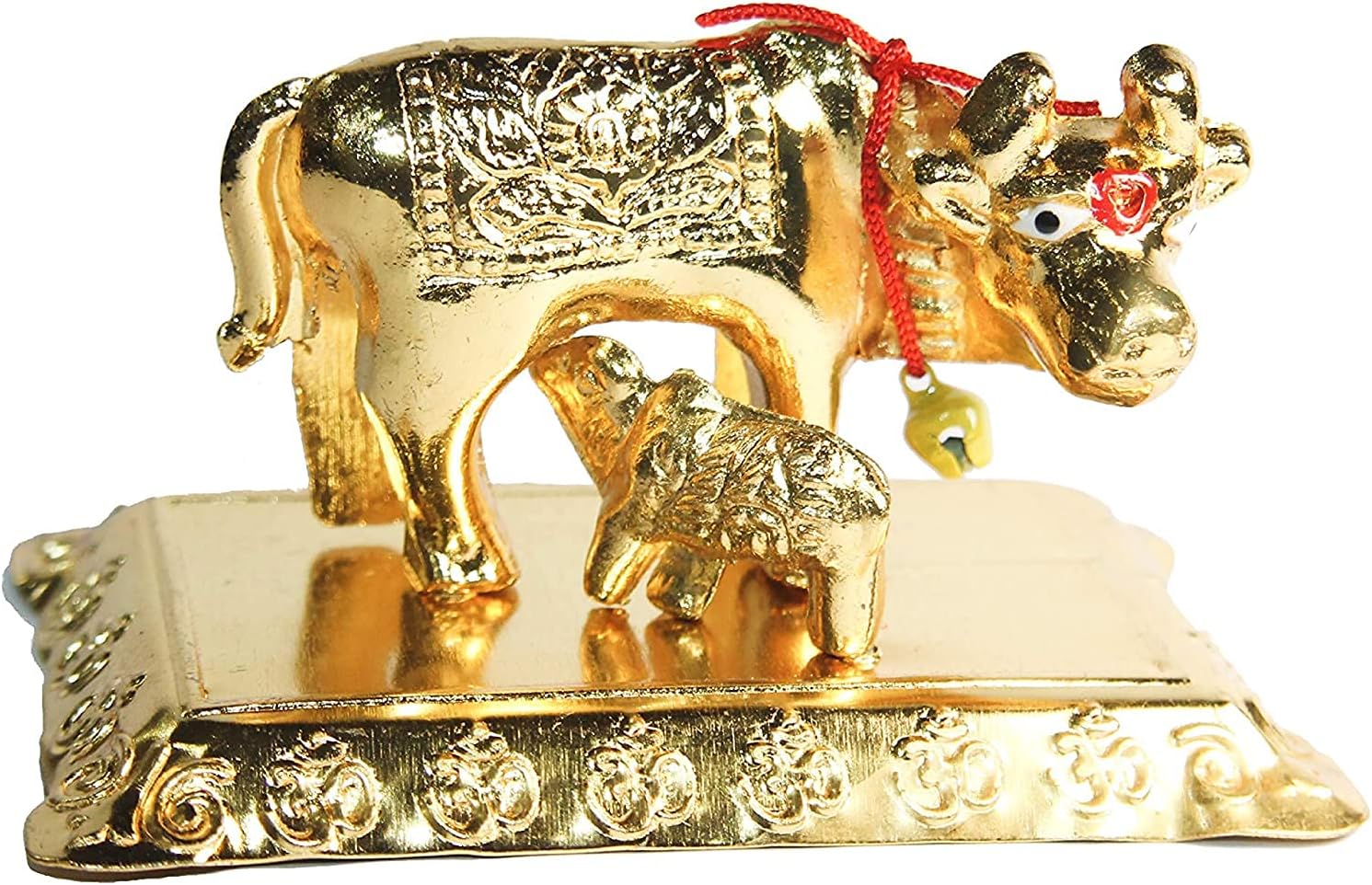 Amazon.com: Cow and Calf Idol for Pooja | Kamdhenu Gau MATA Silver ...