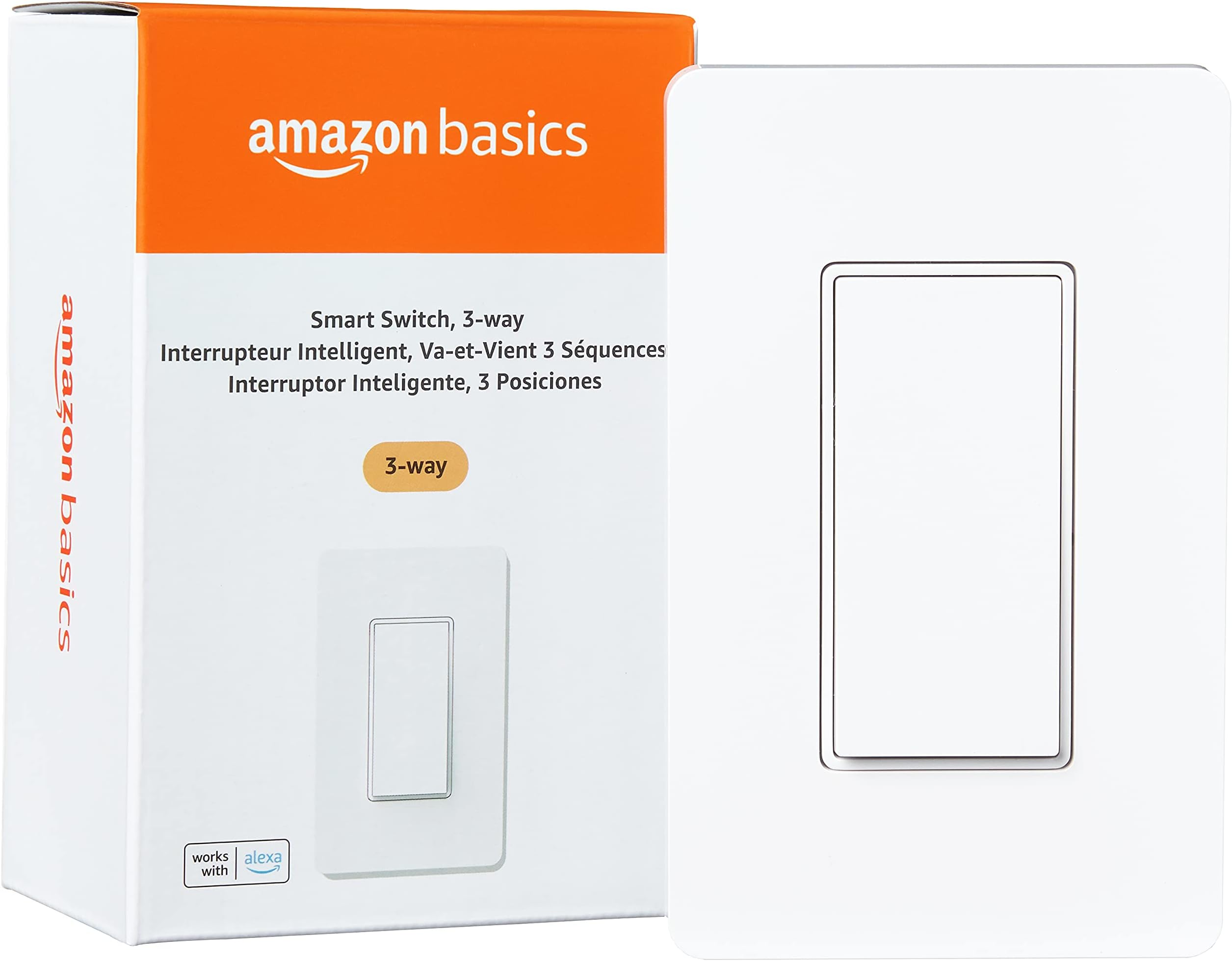 Amazon Basics Smart Light Switch Compatible With Alexa Only, 3-Way, 2.4 ...