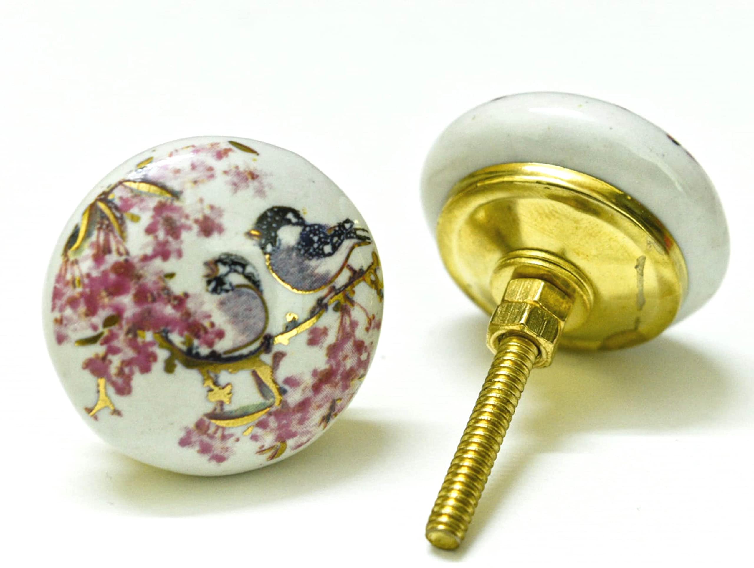 ARTISNO Bird Ceramic Knobs Kitchen Cabinet Drawer Knobs Hardware Knobs Handmade Knobs Cabinet ...