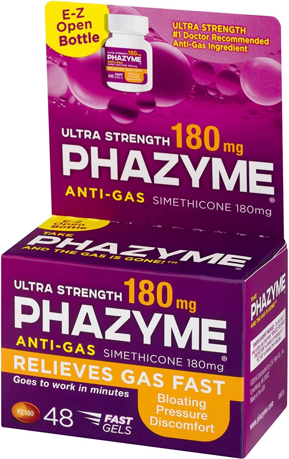 Buy Phazyme Ultra Strength Anti-Gas & Softgels, 48 Count (Pack of 2 ...