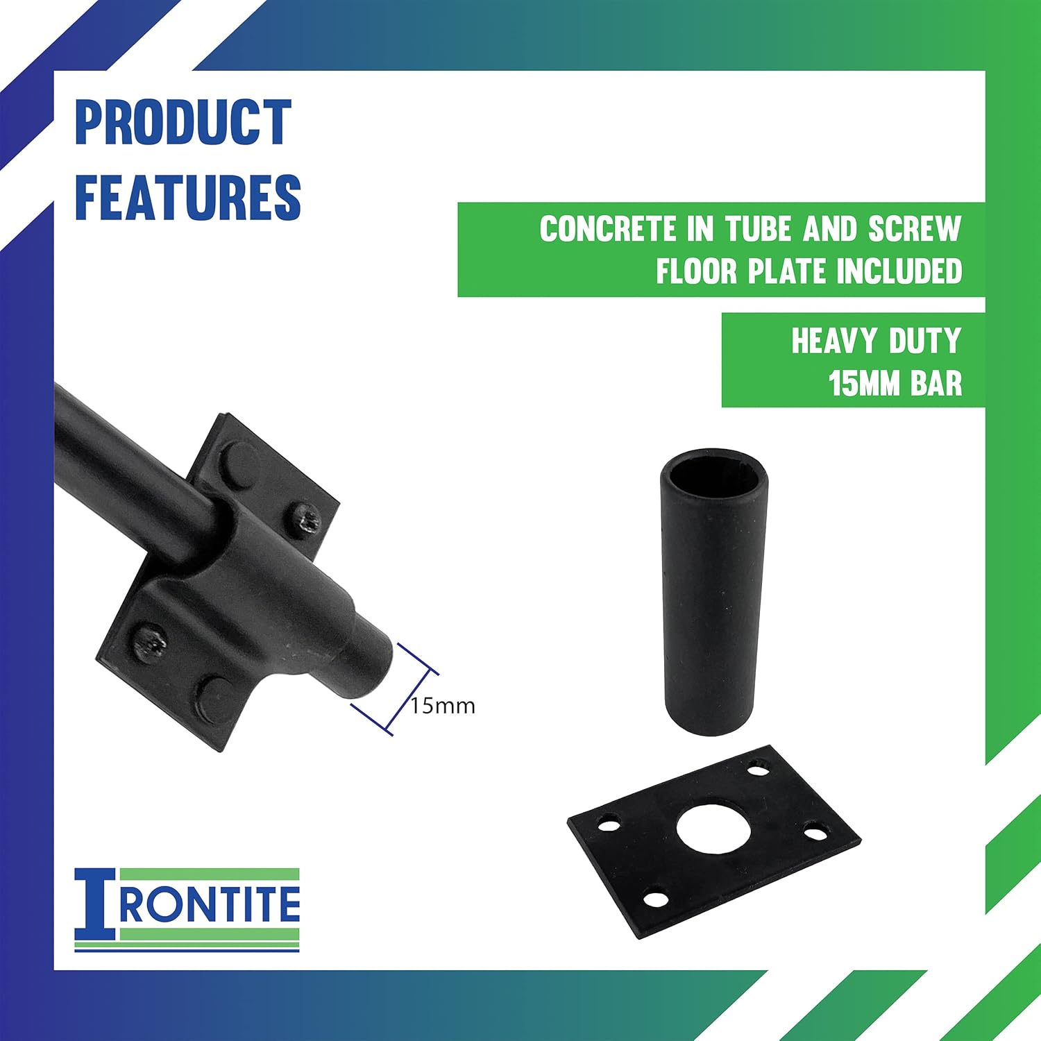 IRONTITE® Black Gate Drop Bolt, Heavy Duty Gate Drop Bolts for Wooden ...