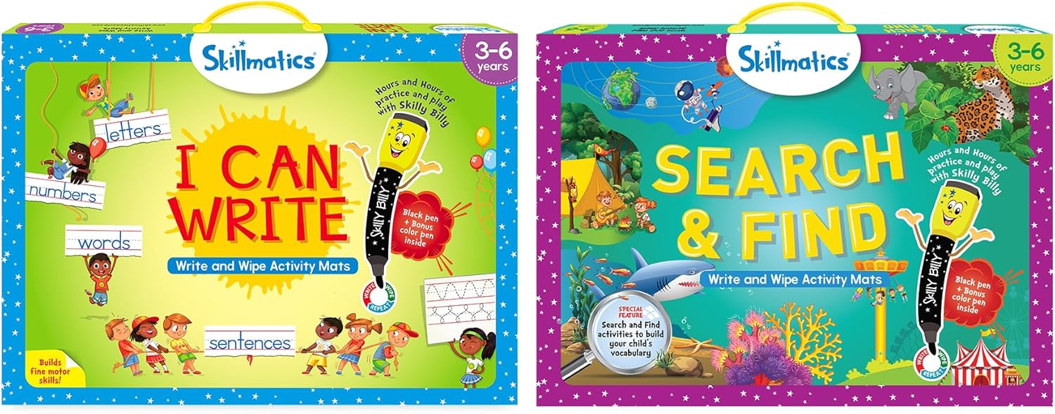 Amazon.com: Skillmatics I Can Write and Search & Find Bundle, Preschool ...