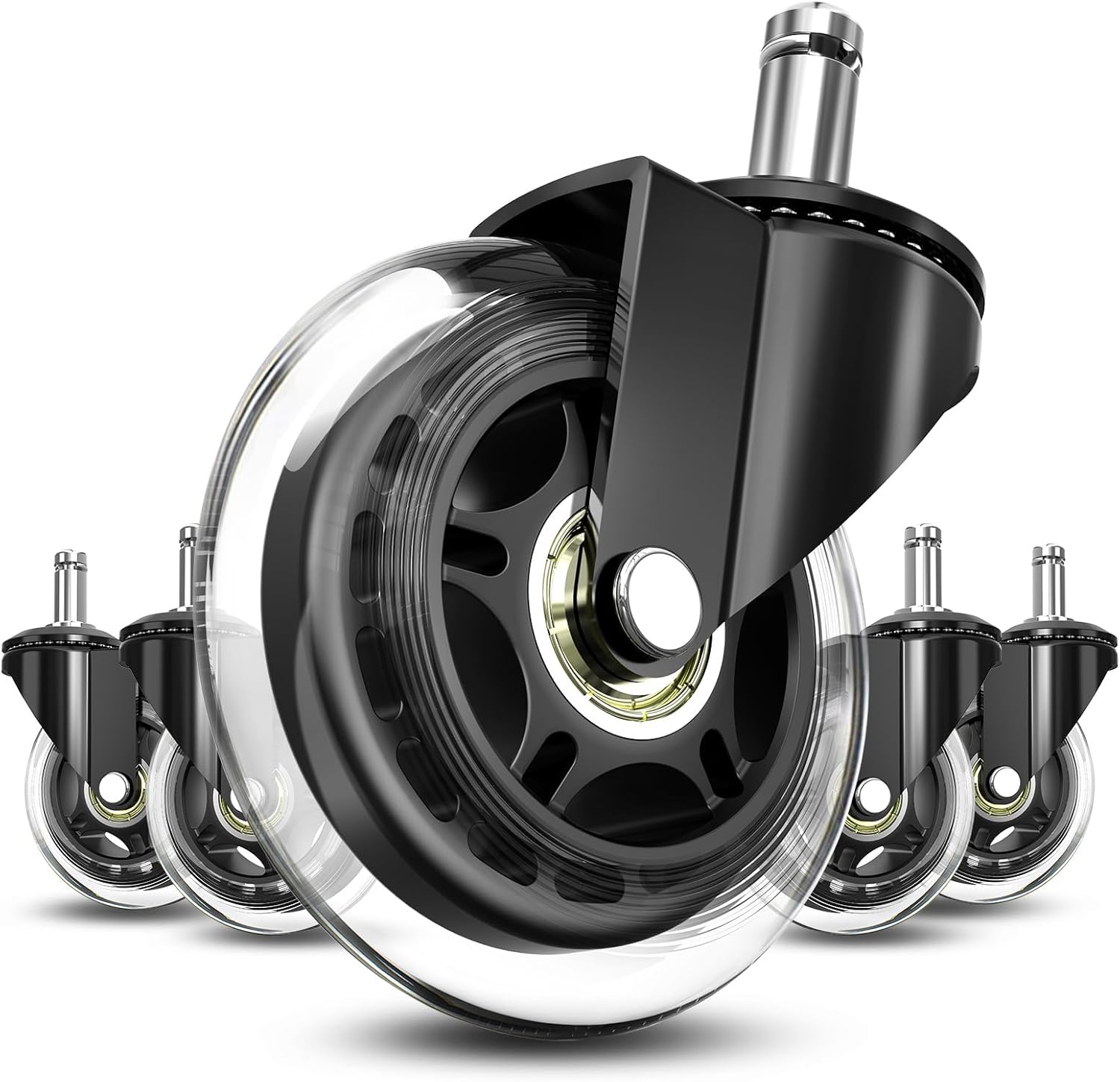 Amazon.com: Set of 5 Heavy-Duty Office Chair Wheel Replacement Wheels ...