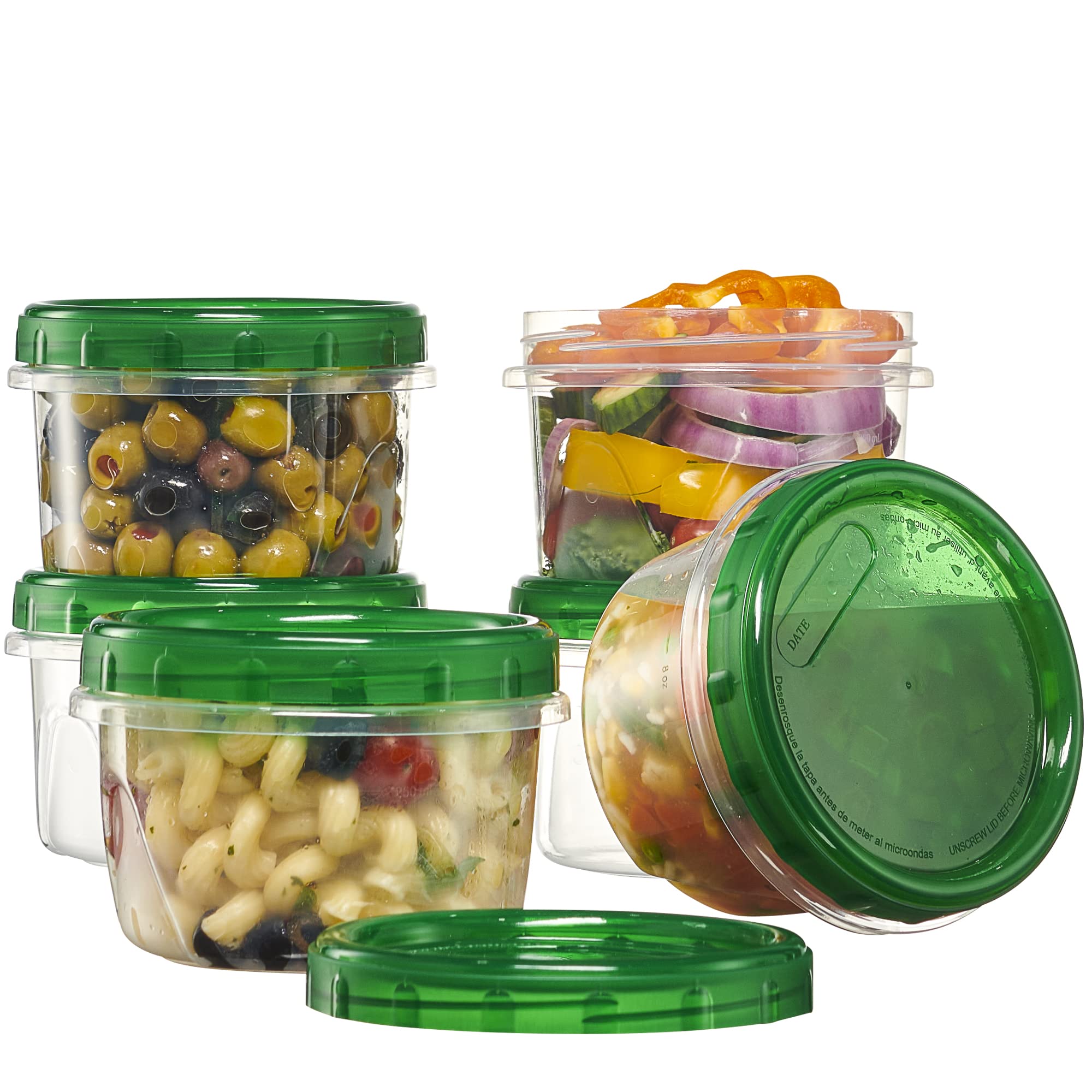 Amazon.com: PLASTICPRO 6 Pack Twist Cap Food Storage Containers with ...