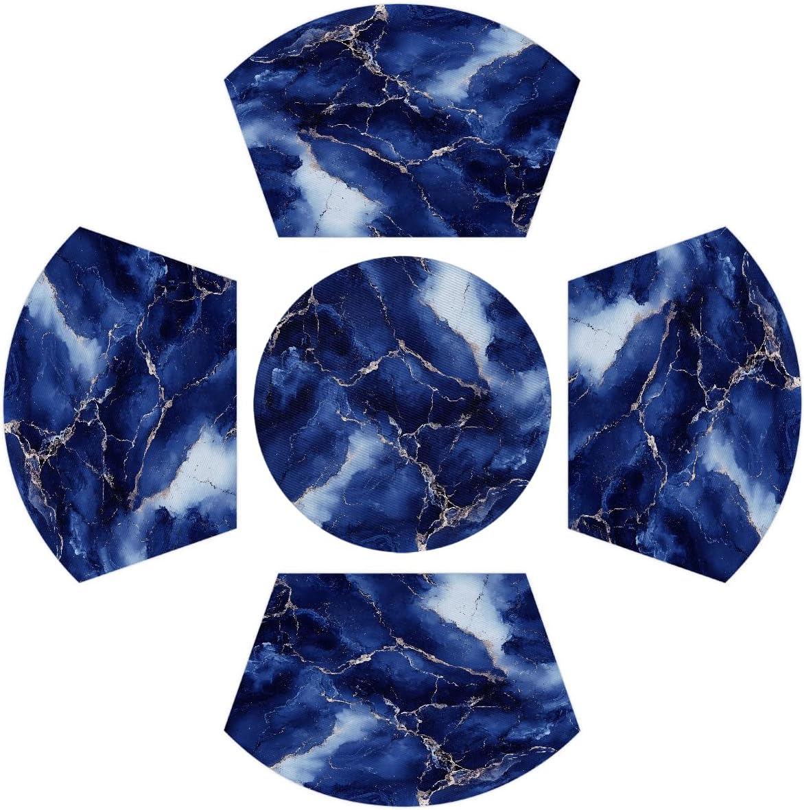 Amazon.com: Navy Blue Marble Abstract Wedge Placemats Set of 4+1pcs PVC ...