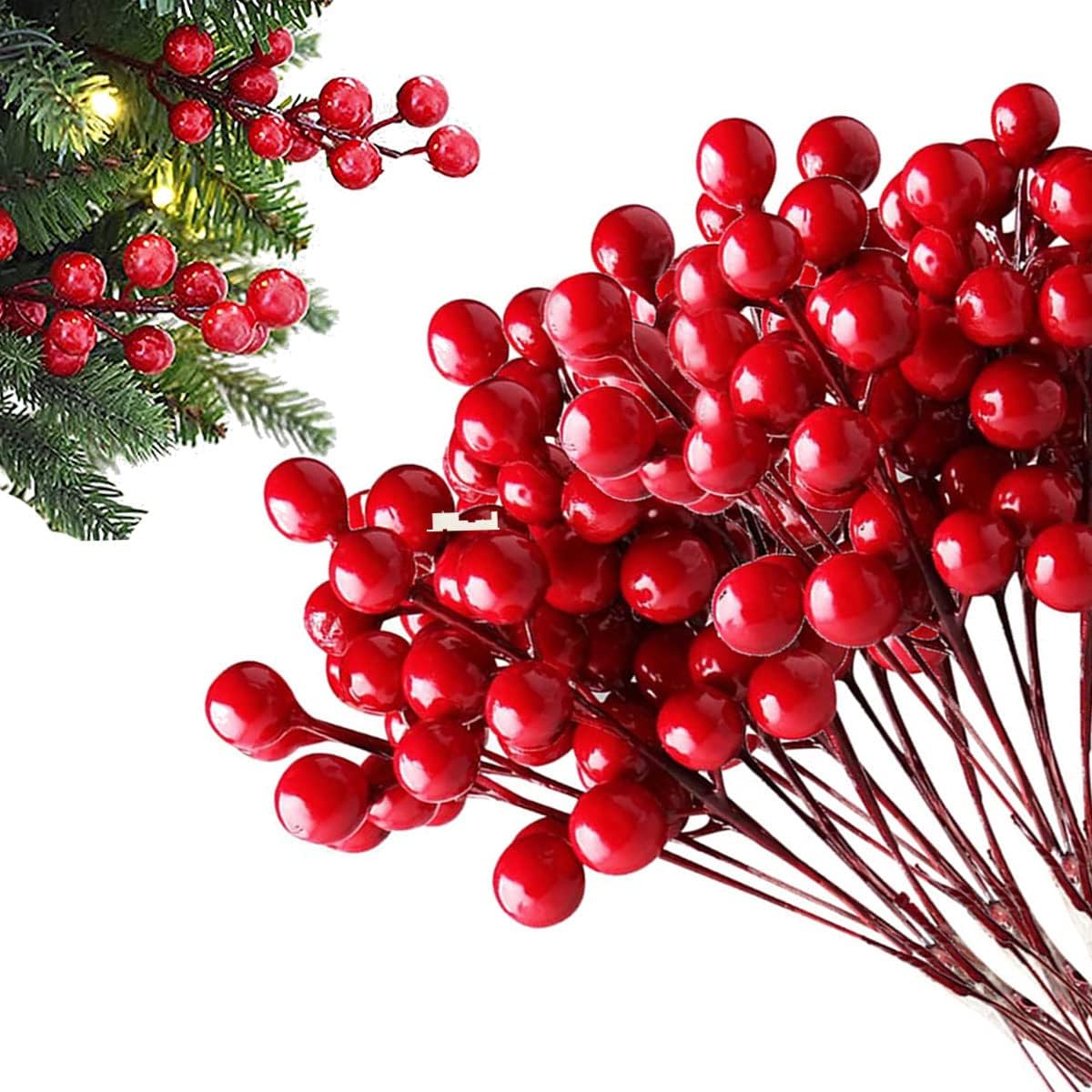 Amazon.com: IDOXE Artificial Berries Red Pip Berry Stems Spray for DIY ...