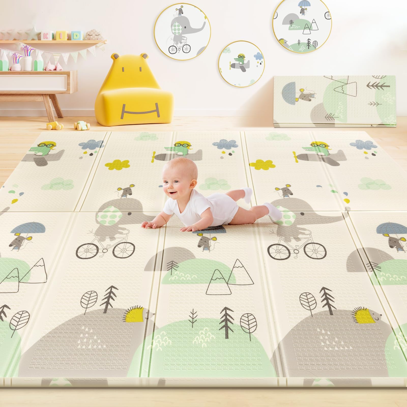 Amazon.com : Easy Baby Nontoxic Foam Play Mat for Babies and Toddlers ...