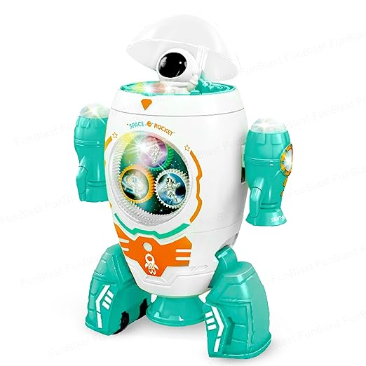 FunBlast Space Rocket Musical Toy – 360 Degree Rotation Space Rocket ...