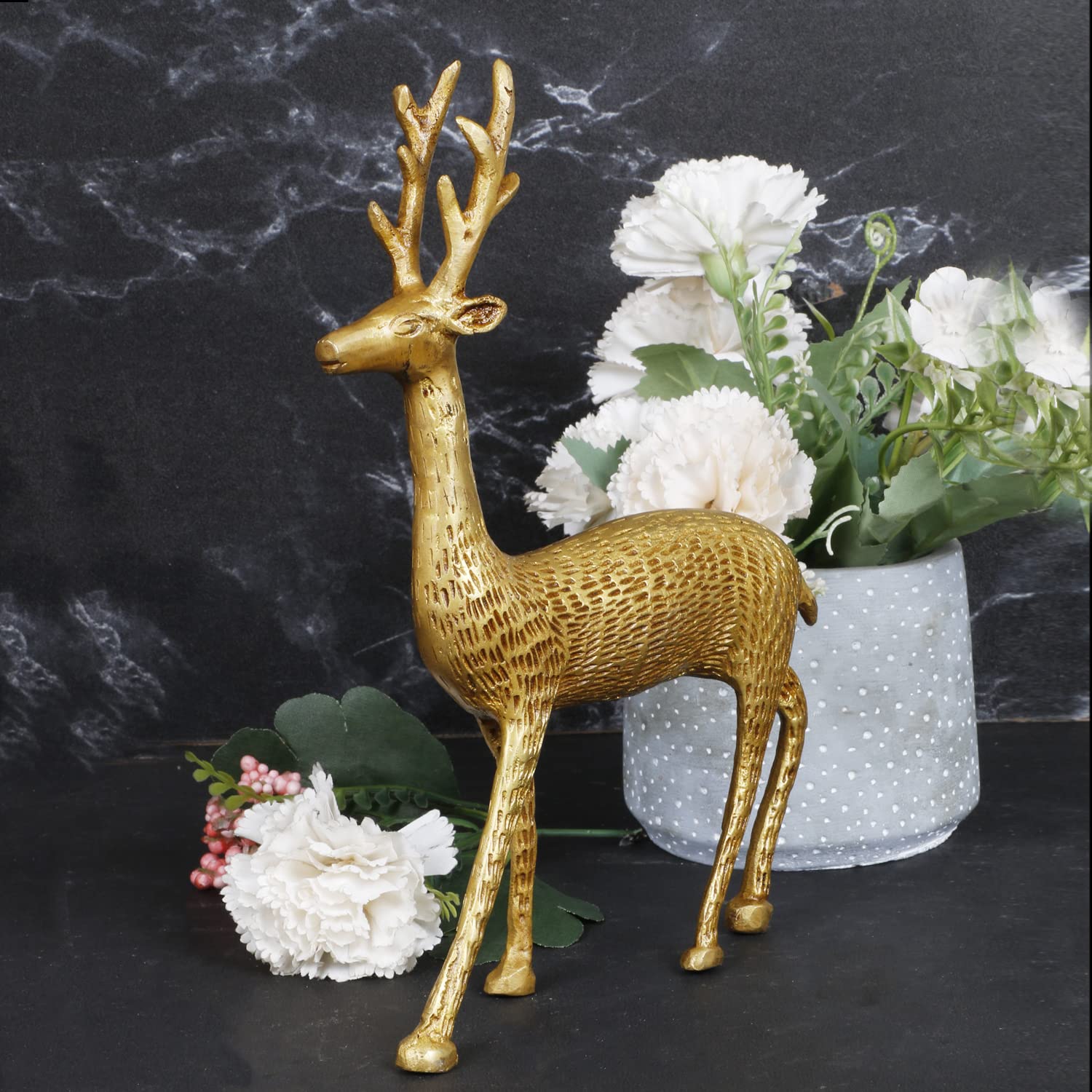 ARTVARKO Brass Standing Deer Statue God Home Decor Murti Idol for Home ...
