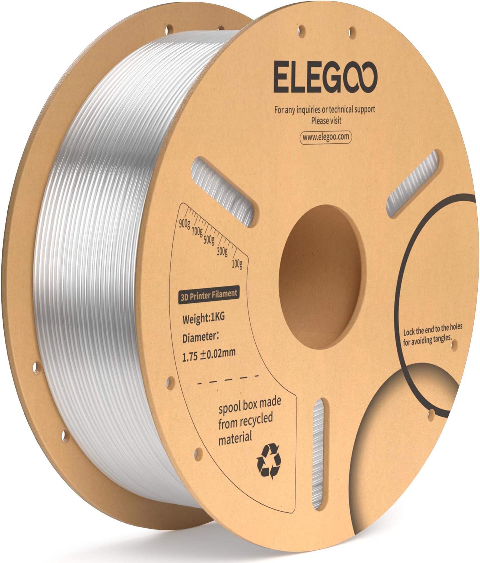 ELEGOO Silk PLA Filament 1.75mm Silver 1KG, 3D Printer PLA Filament ...