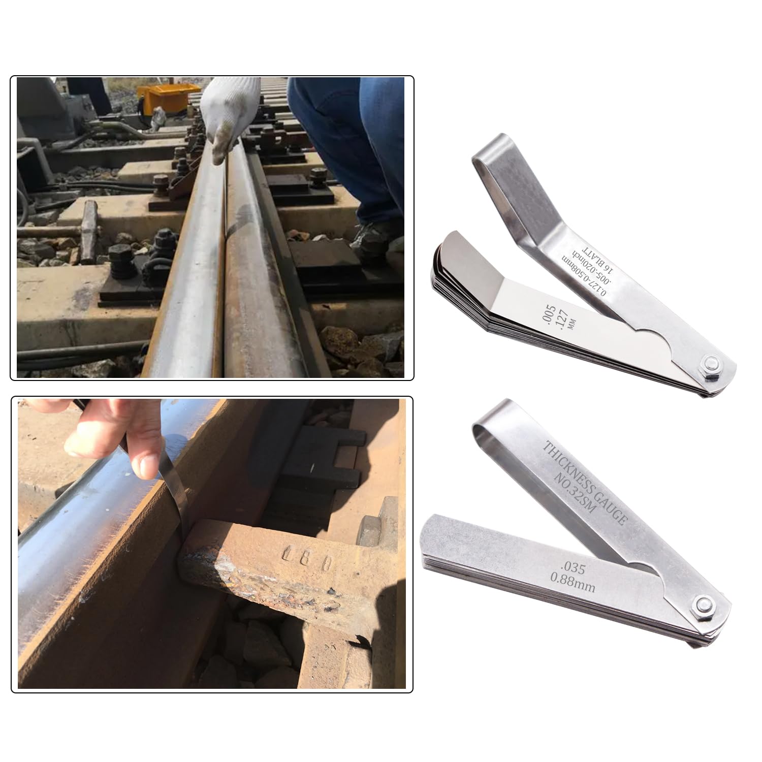 Snapklik.com : 2 PCS Feeler Gauge Set Include 32-Blade Tapered Feeler ...