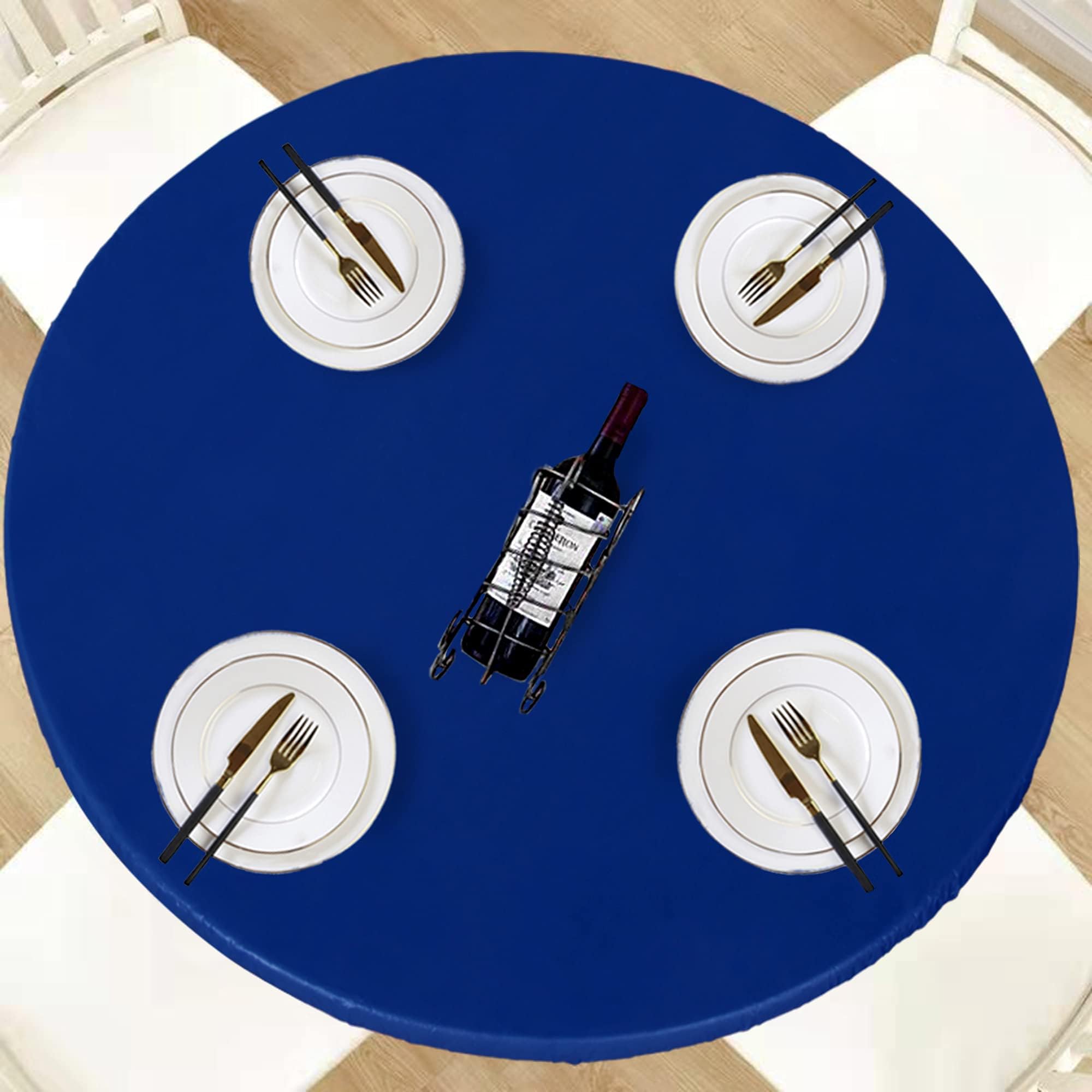 Amazon.com : LUSHVIDA Vinyl Fitted Table Cover Elastic Edged Plastic ...