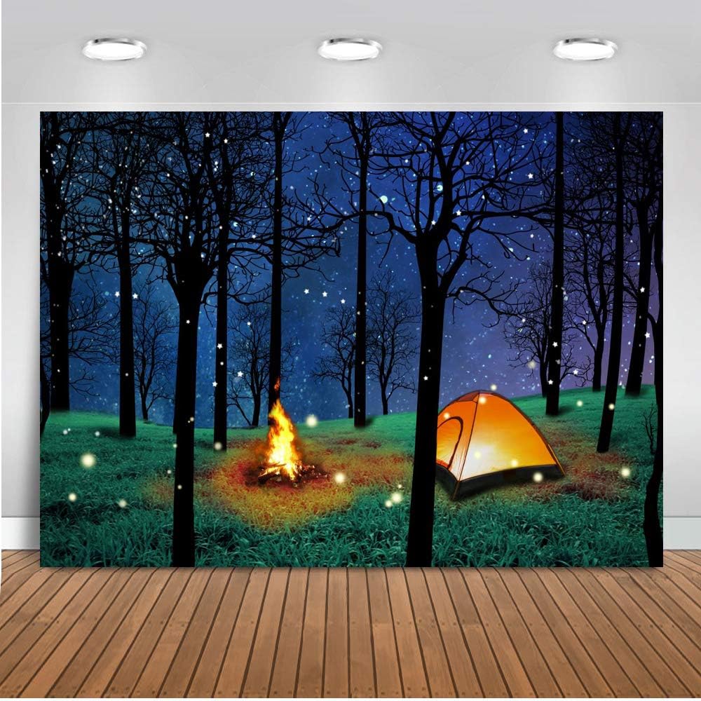Amazon.com : CHAIYA Enchanted Forest Camping Backdrop - Forest Night ...