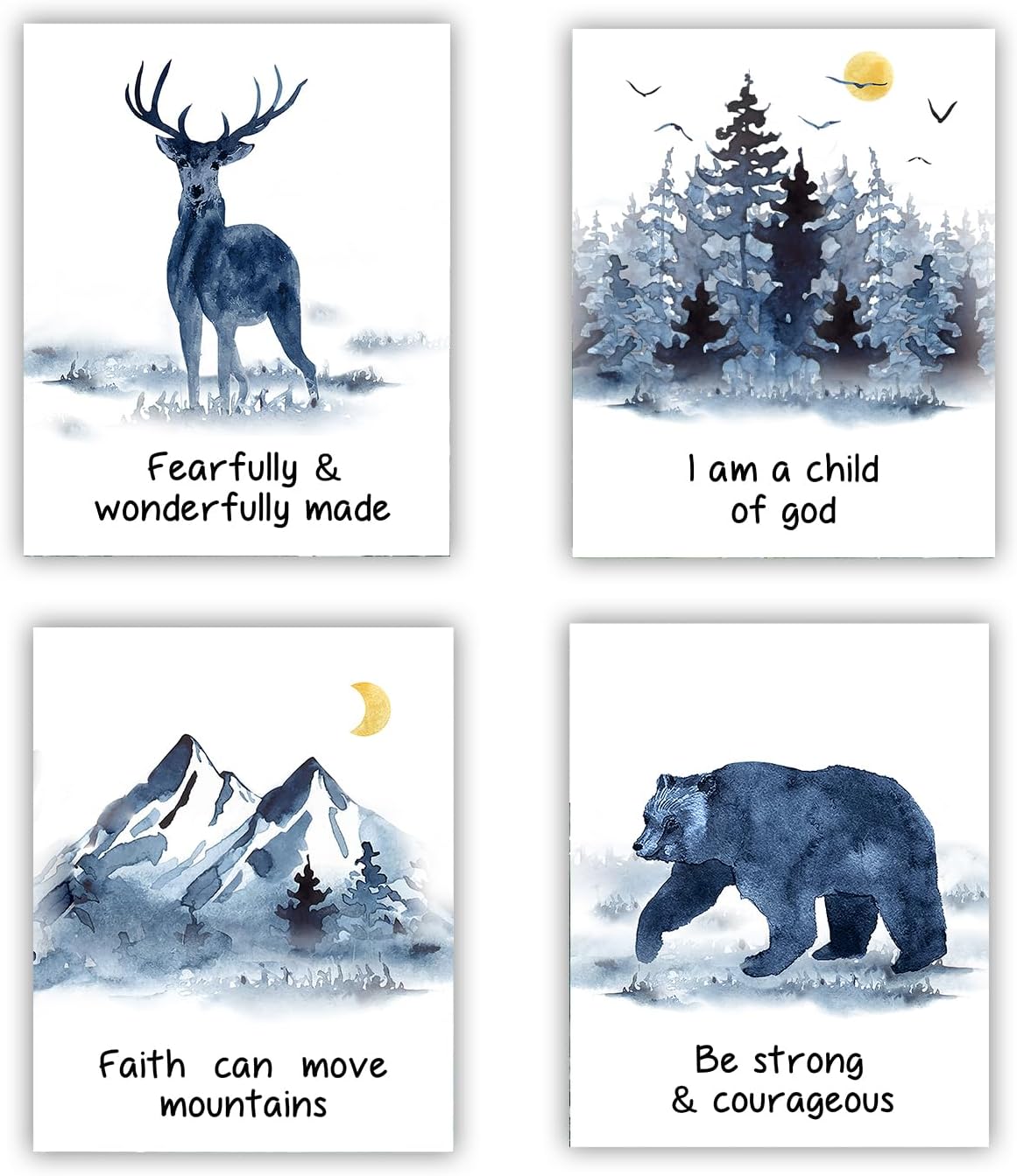 Amazon.com: Forest Animals Bible Verse Poster ， Inspirational Quote ...