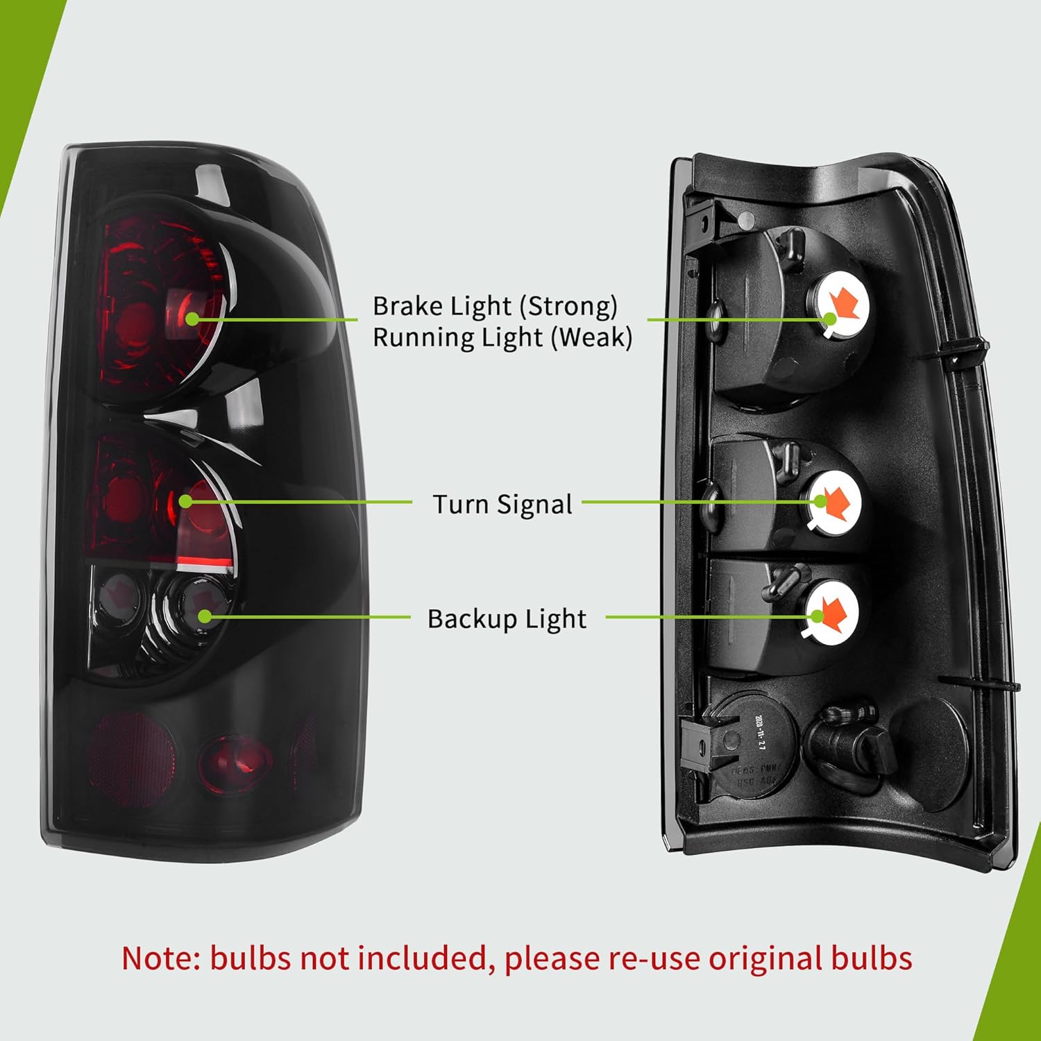 DWVO Combo de faros y luces traseras compatible con Chevy Silverado ...