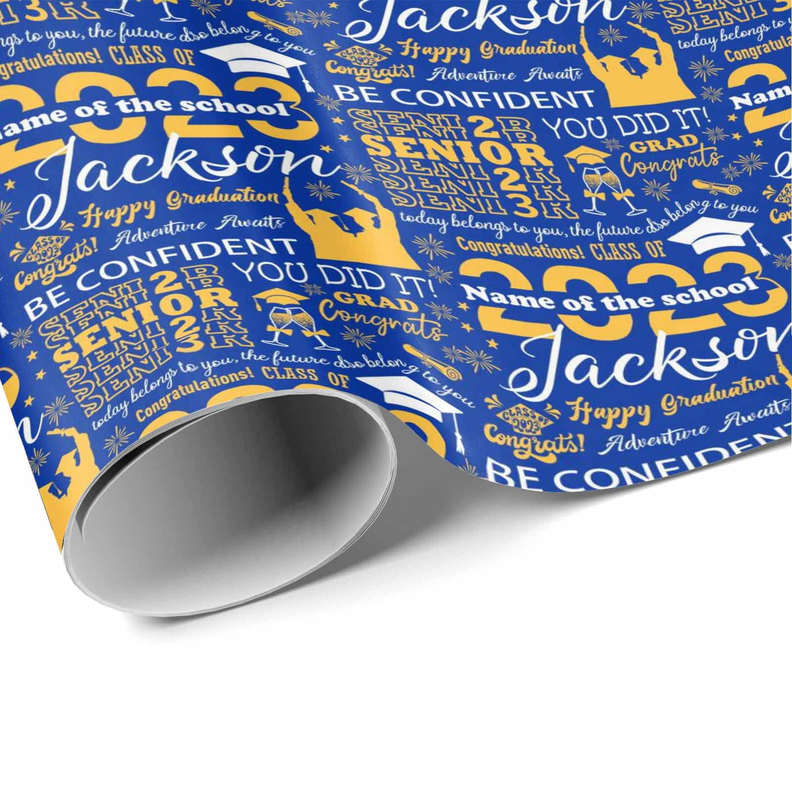 Custom Name Wrapping Paper Class Of 2025 Theme - Wrapping Paper With ...