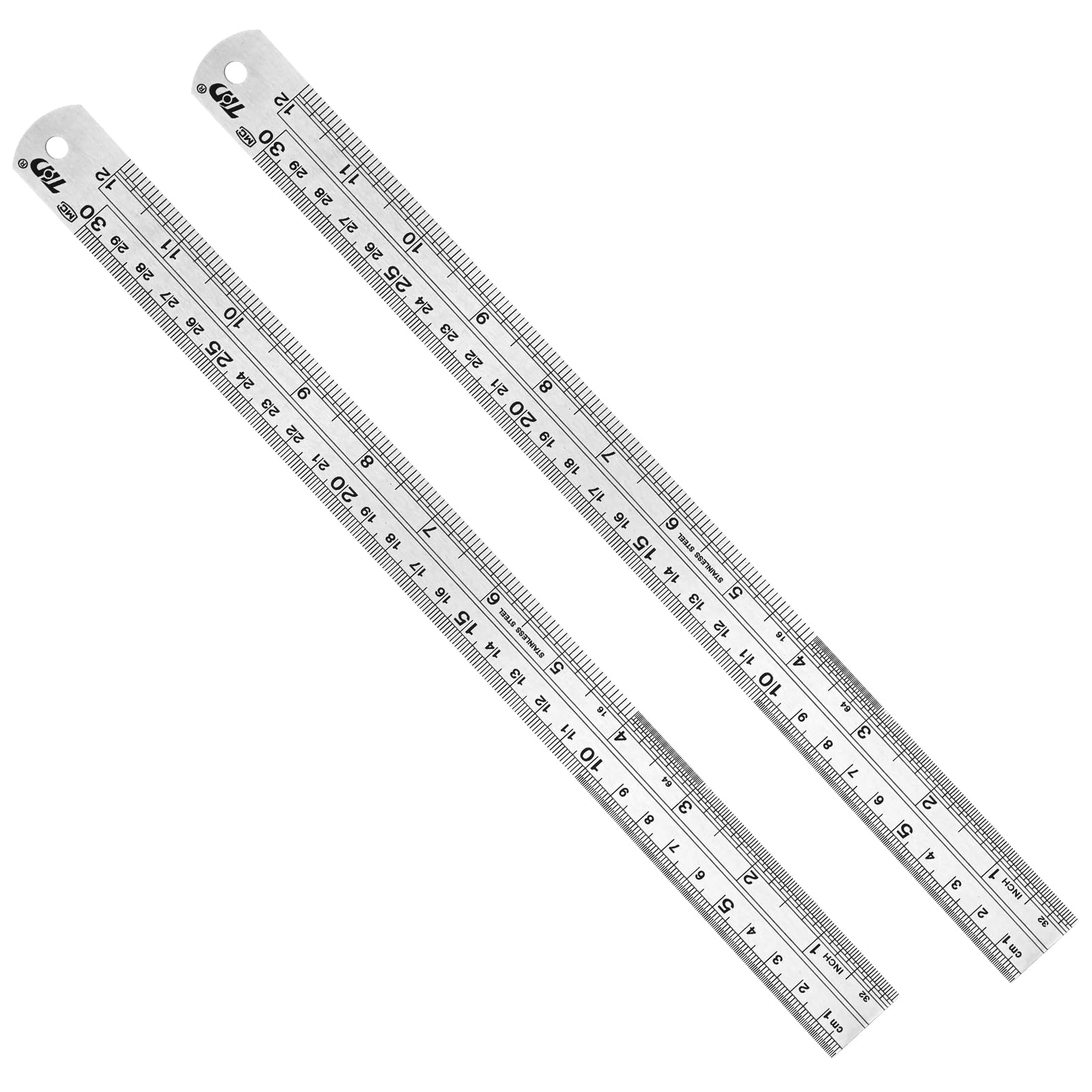 Stainless Steel Ruler Set, Flexible Metal Ruler 12 Inch, Double Sided ...