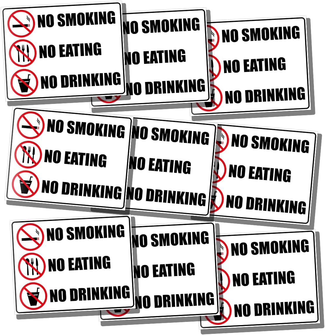 Amazon.com: GOLEEX Pack 9 Pcs No Smoking Eating Or Drinking in This ...