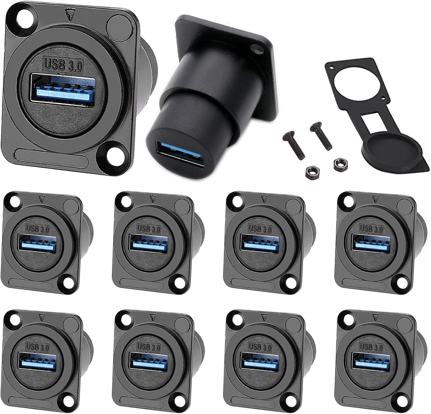Amazon.com: PENGLIN 10PCS USB Panel Mount Connector,USB 3.0 Pass ...