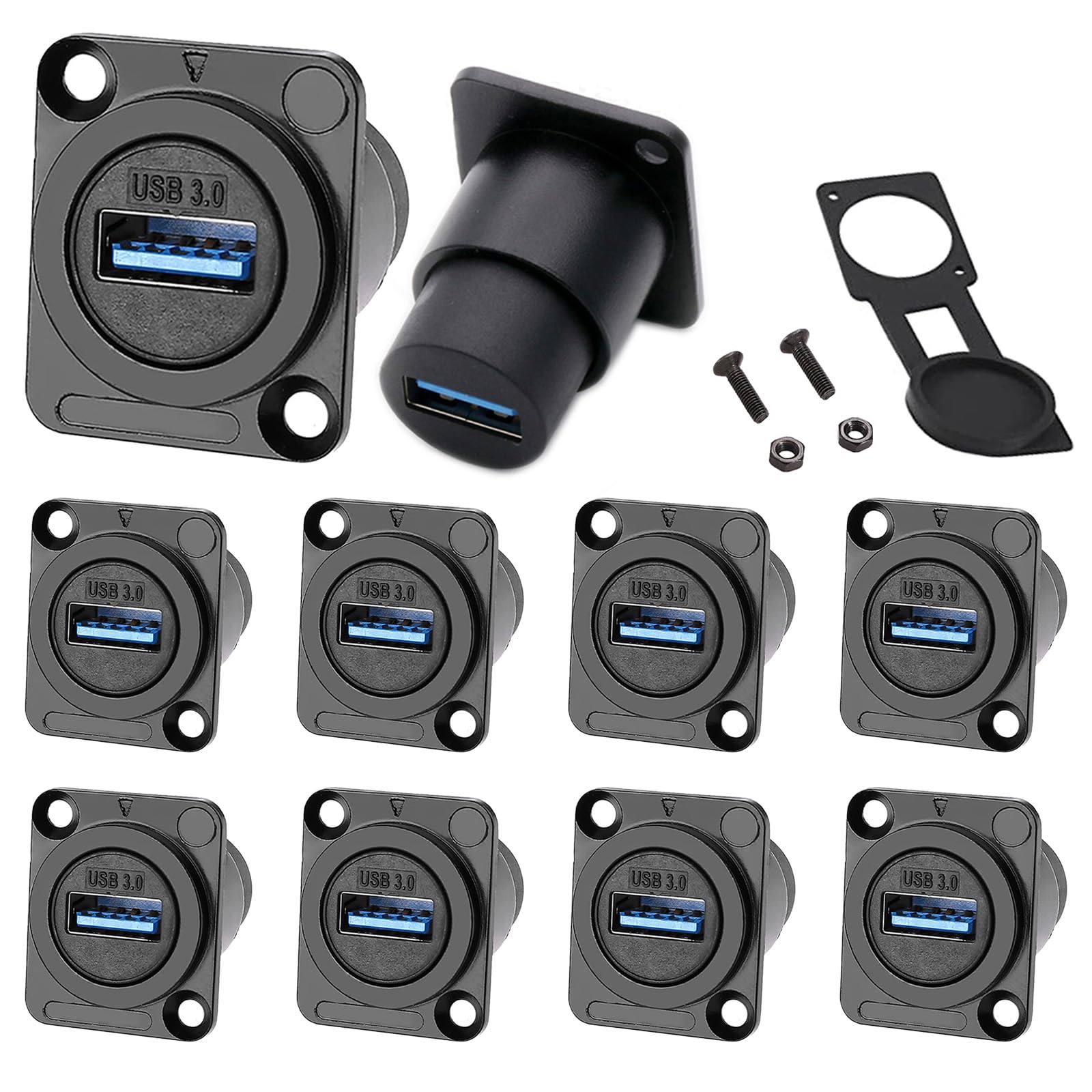 Amazon.com: PENGLIN 10PCS USB Panel Mount Connector,USB 3.0 Pass ...