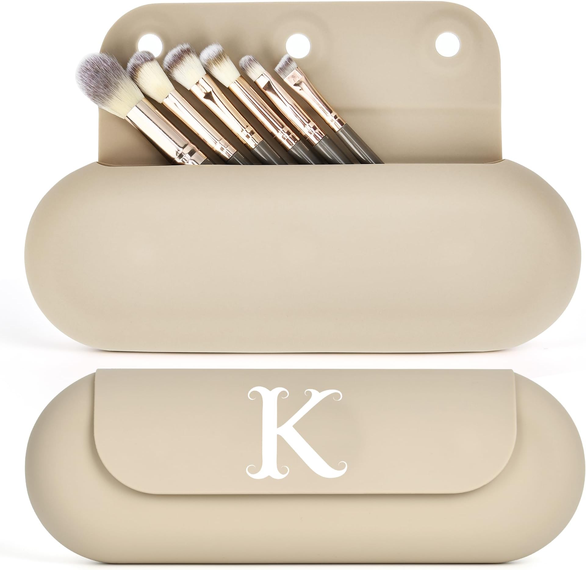 Amazon.com: ibeacos Makeup Brush Holder Silicone Travel Makeup Bag ...