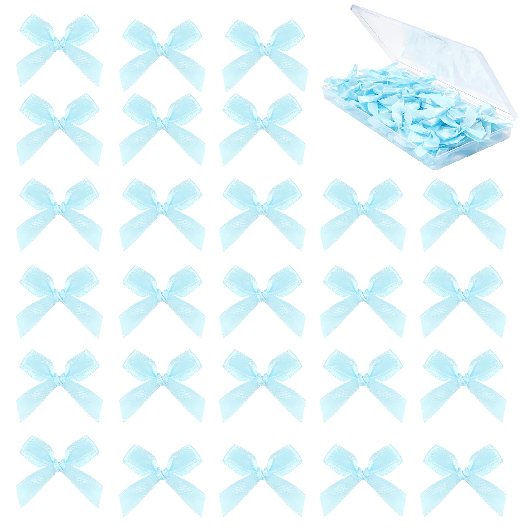 Amazon.com: Hiswan 100PCS Mini Ribbon Bows 1.57” Satin Small Premade ...