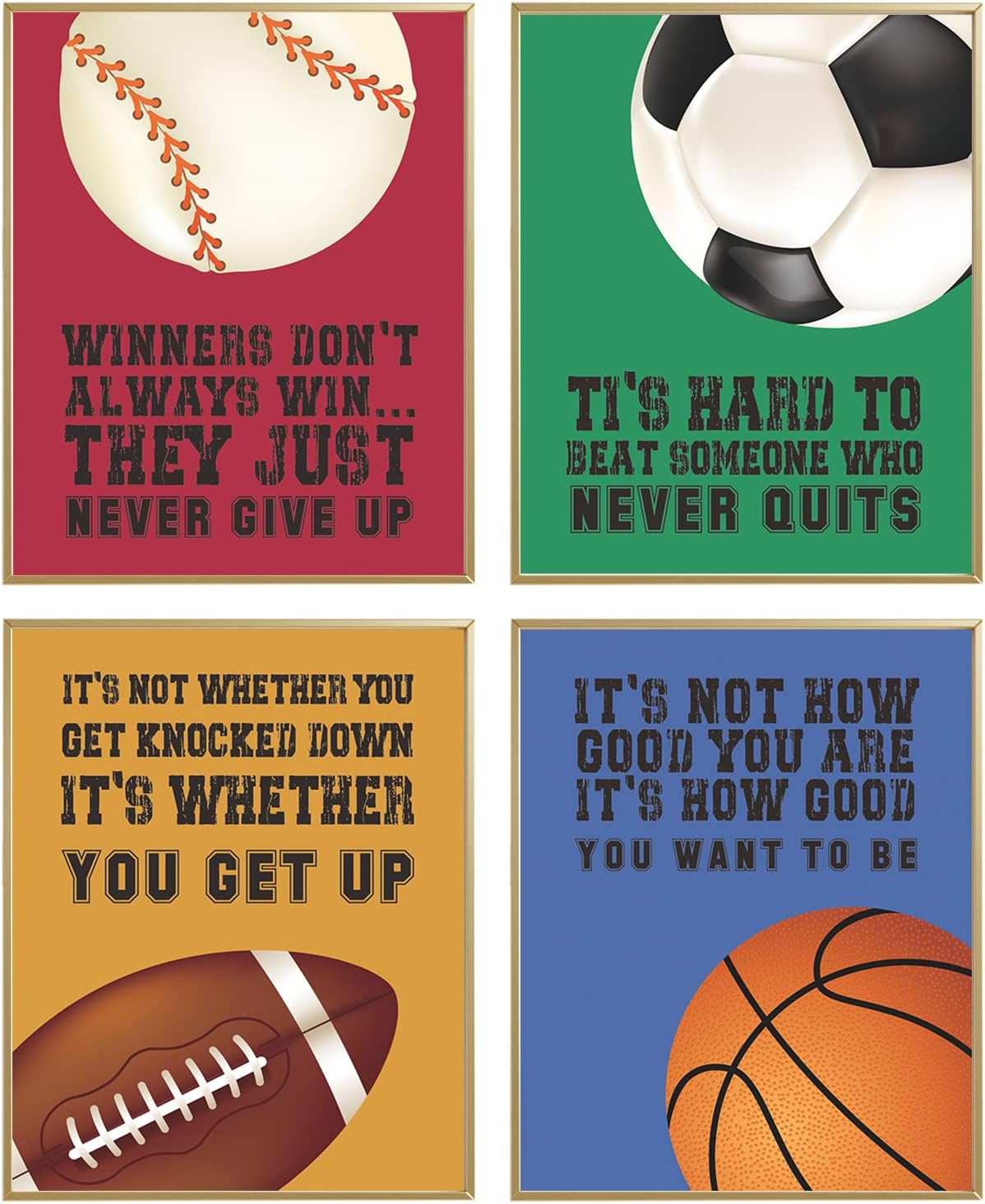 Amazon.com: Sports Inspirational Wall Art Posters, Sports Motivational ...