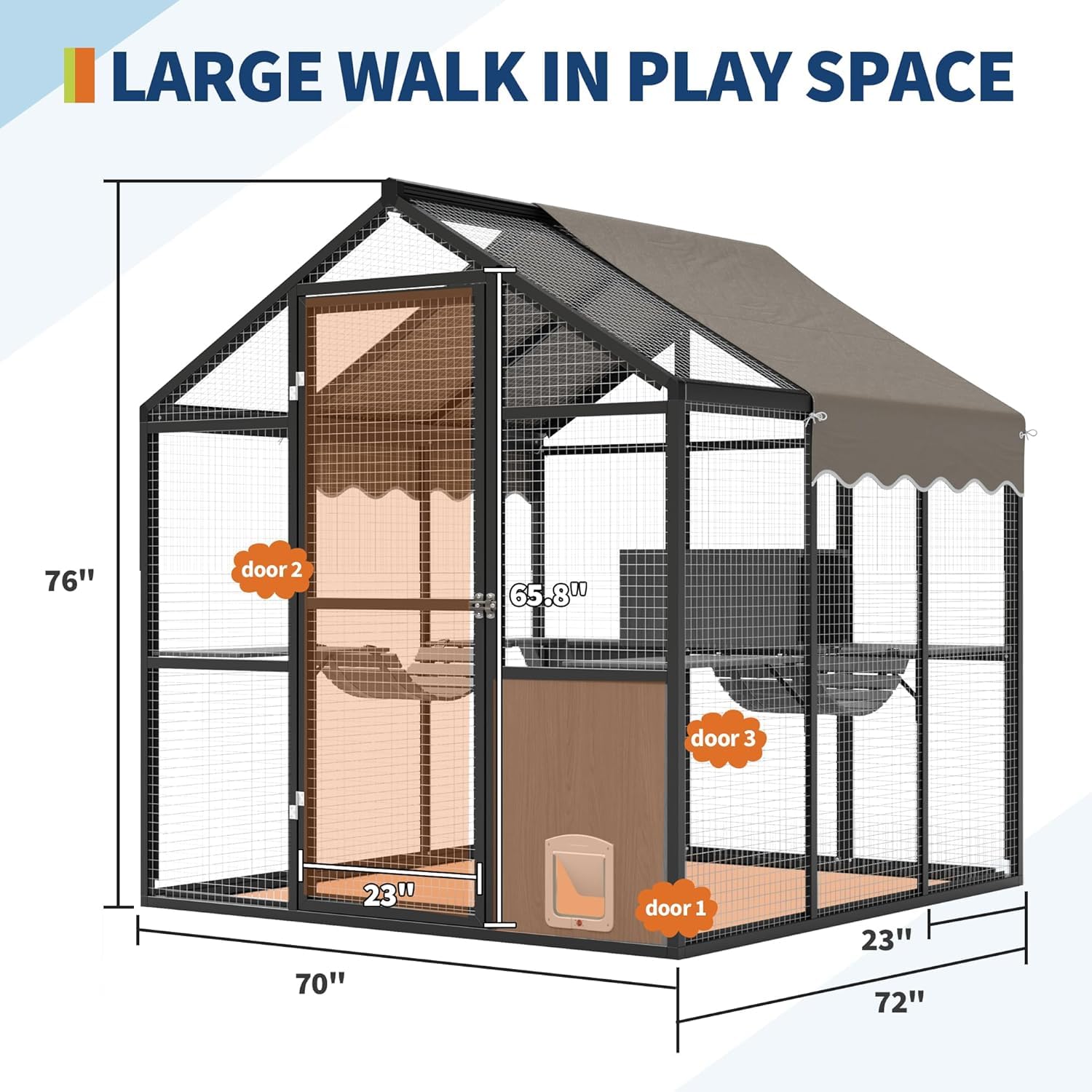 Snapklik.com : Aluminum Extra Large Catio Outdoor Cat Enclosure For ...