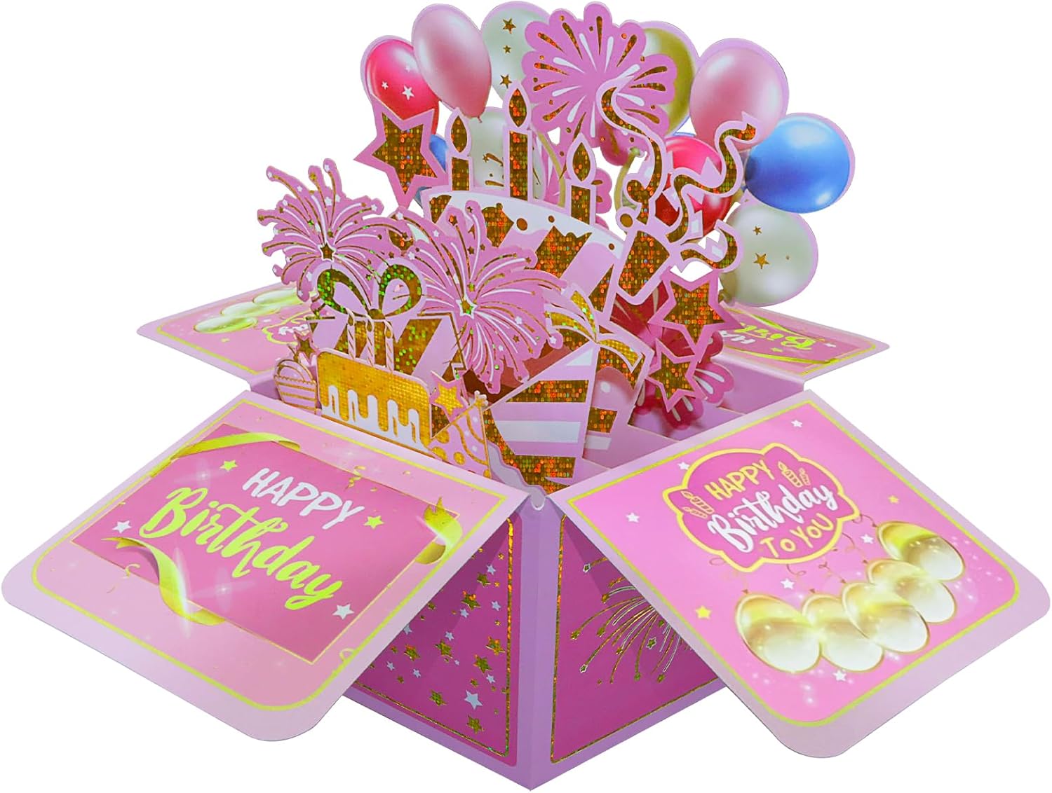 Amazon.com : SunnyOcean 3D Happy Birthday Card, Pop-Up Birthday Gift ...