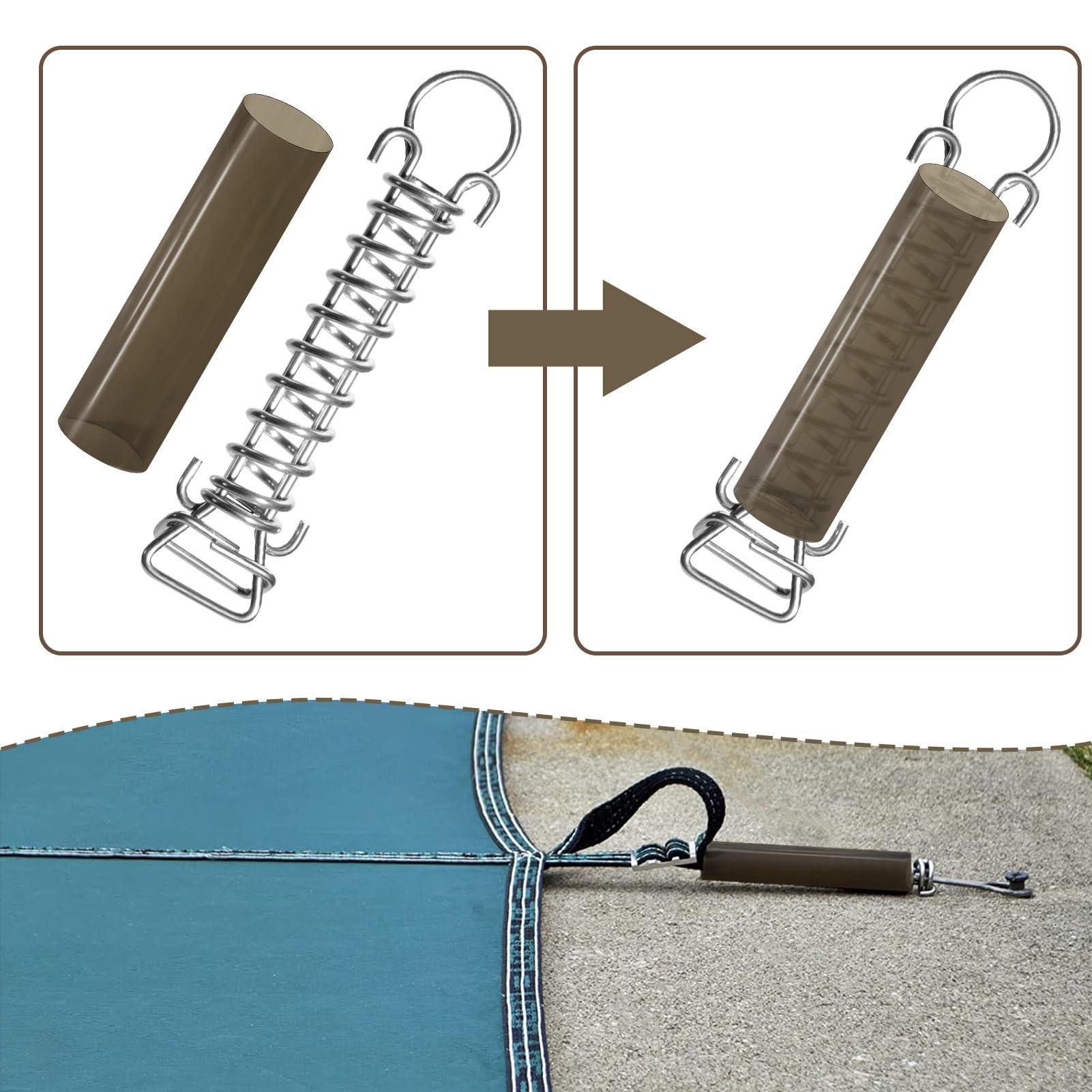 Snapklik.com : 10 Pack Stainless Steel Springs For Pool Cover Swimming ...