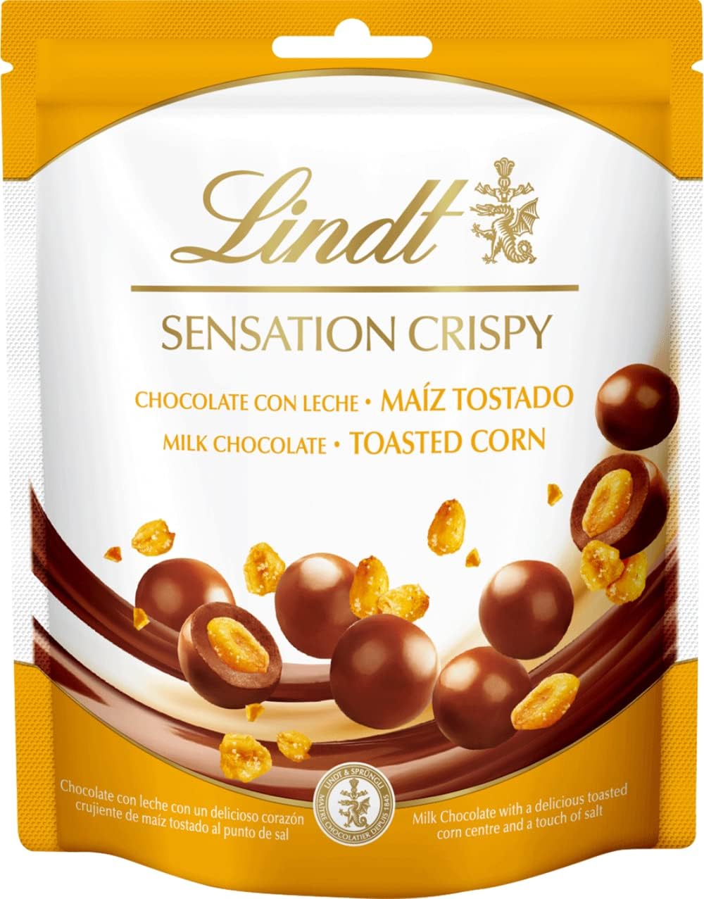LINDT CRISPY SENSATION - MILK CHOC TOASTED CORN 140G : Amazon.co.uk ...