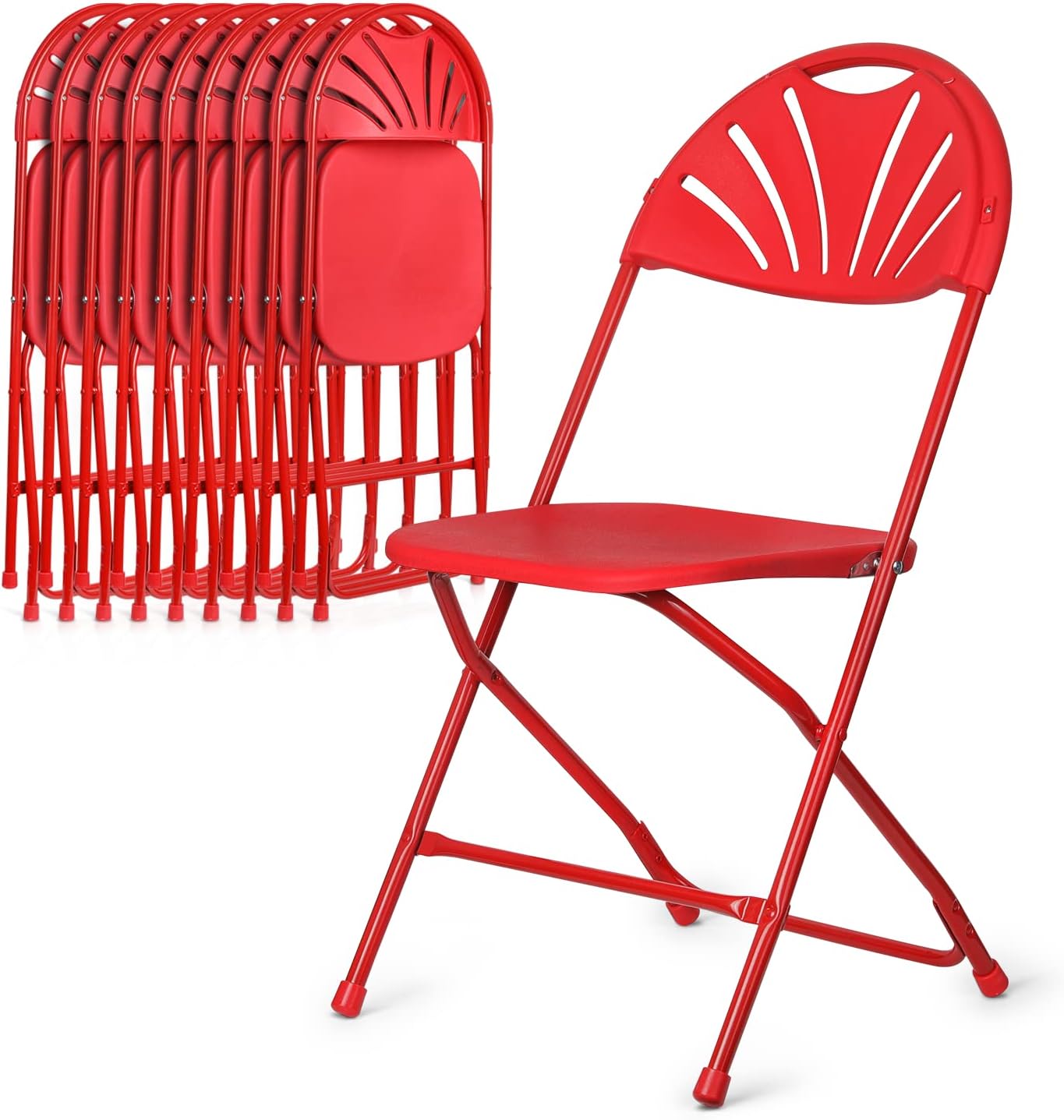 Amazon.com: Magshion Plastic Folding Chair Set of 10 Stackable Folding ...