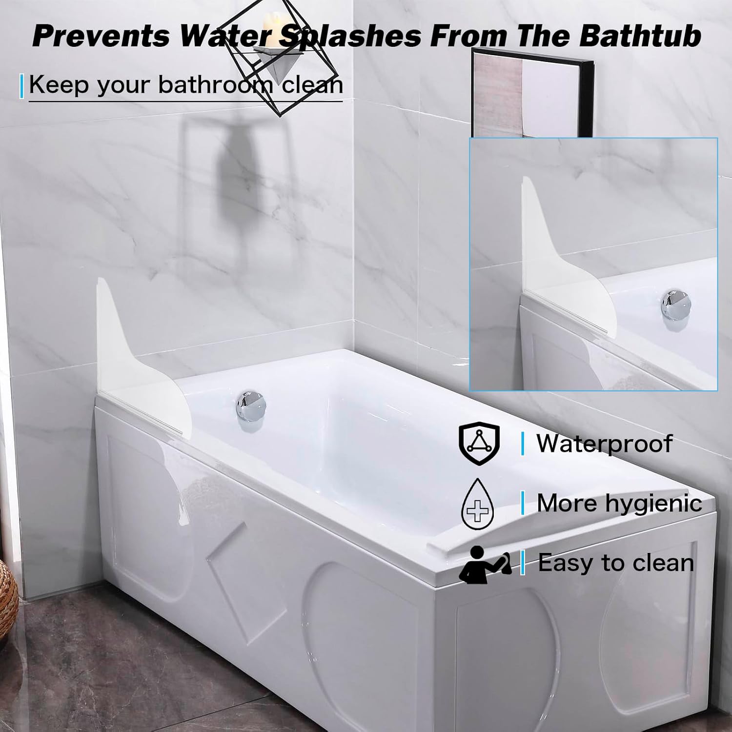 ChezMax Protector contra salpicaduras de ducha, protector de agua para ...