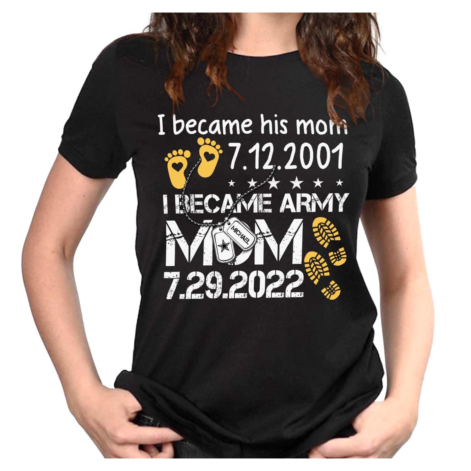 Amazon.com: Proud Army Mom, Proud Became Army Mom, Custom Soldier's ...