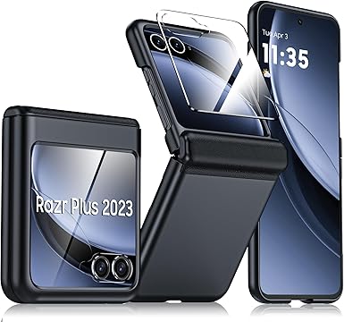 Amazon.com: BSNRM for Motorola Razr Plus 2023 case, Built-in Screen Protector & Hinge Protection ...