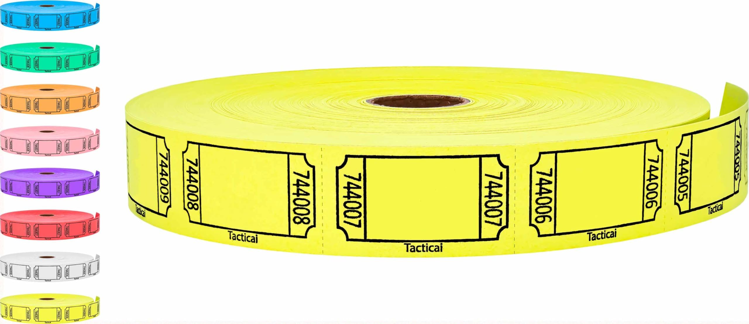 Amazon.com : Tacticai 2000 Raffle Tickets, Blank, Yellow (8 Color ...