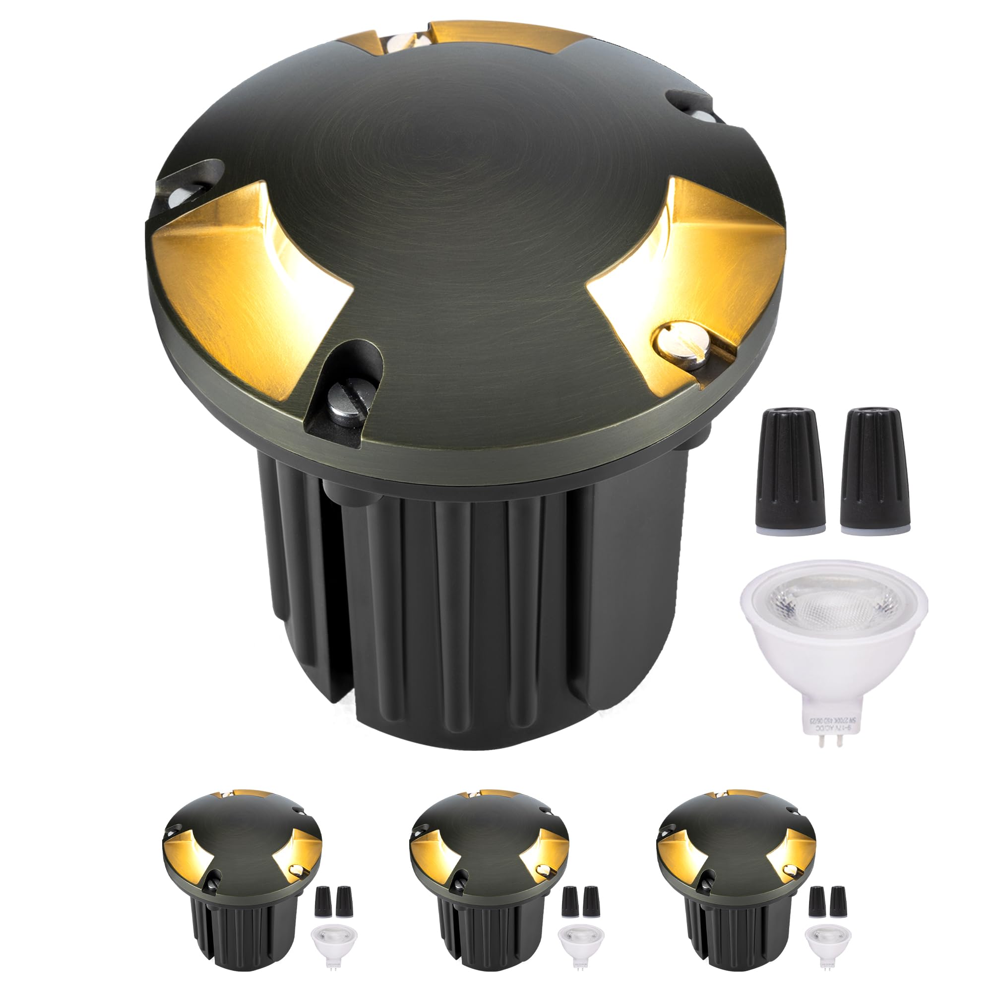 Gardenreet In Ground Well Lights Brass, Low Voltage Landscape Lights ...