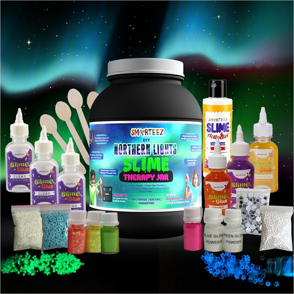 Buy SMARTEEZ Northern Lights Slime Therapy JAR | Glow in The Dark Slime ...