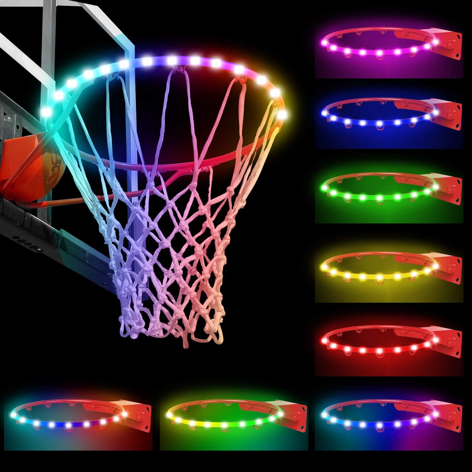 Amazon.com: Gute LED Basketball Hoop Lights,Remote Control Basketball ...