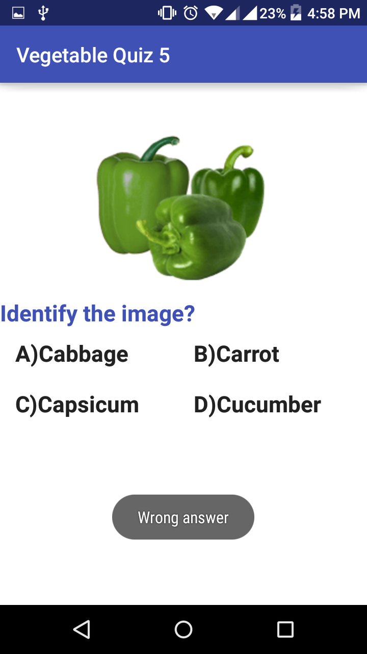 Vegetable Quiz 5 - App on Amazon Appstore