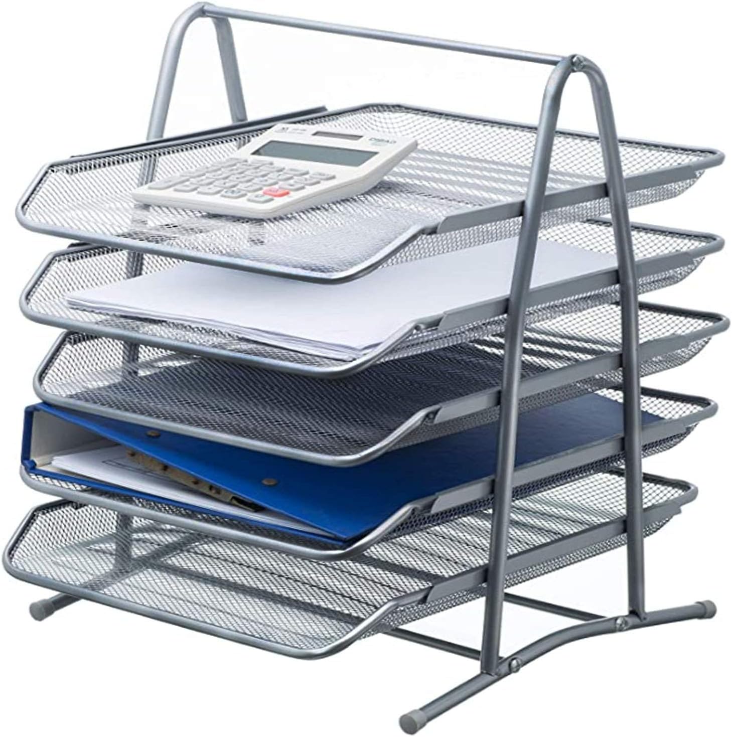 Wire Mesh Letter Tray 5 Tier Filing Trays Holder Office Desktop ...